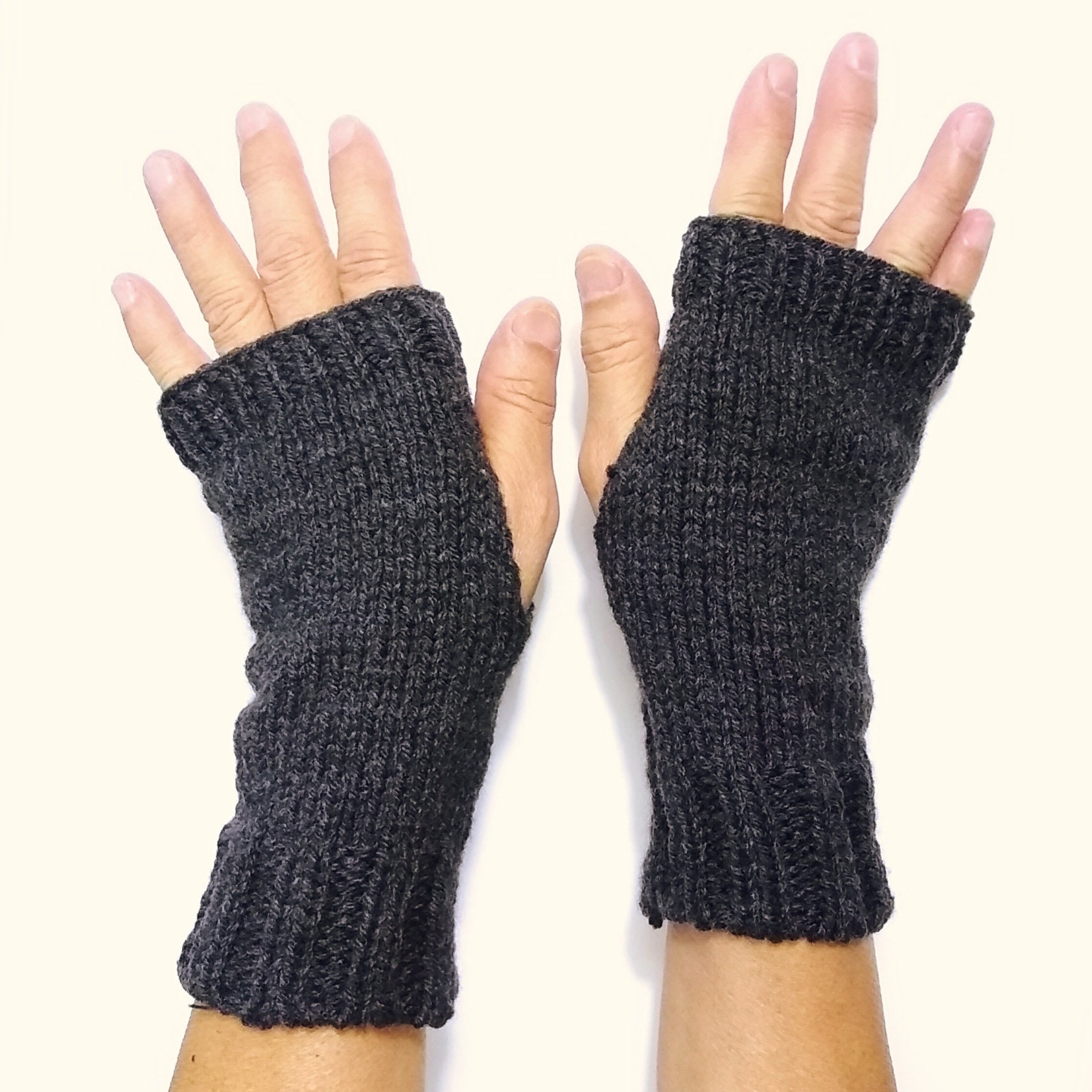 Knitting Pattern (PDF) - Simple, Quick and Easy Knit Fingerless Mittens ...