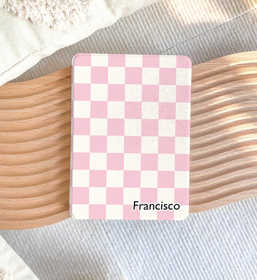 Pink Checkerboard Kindle Case,kobo Case,paperwhite 12th Gen and Kindle ...