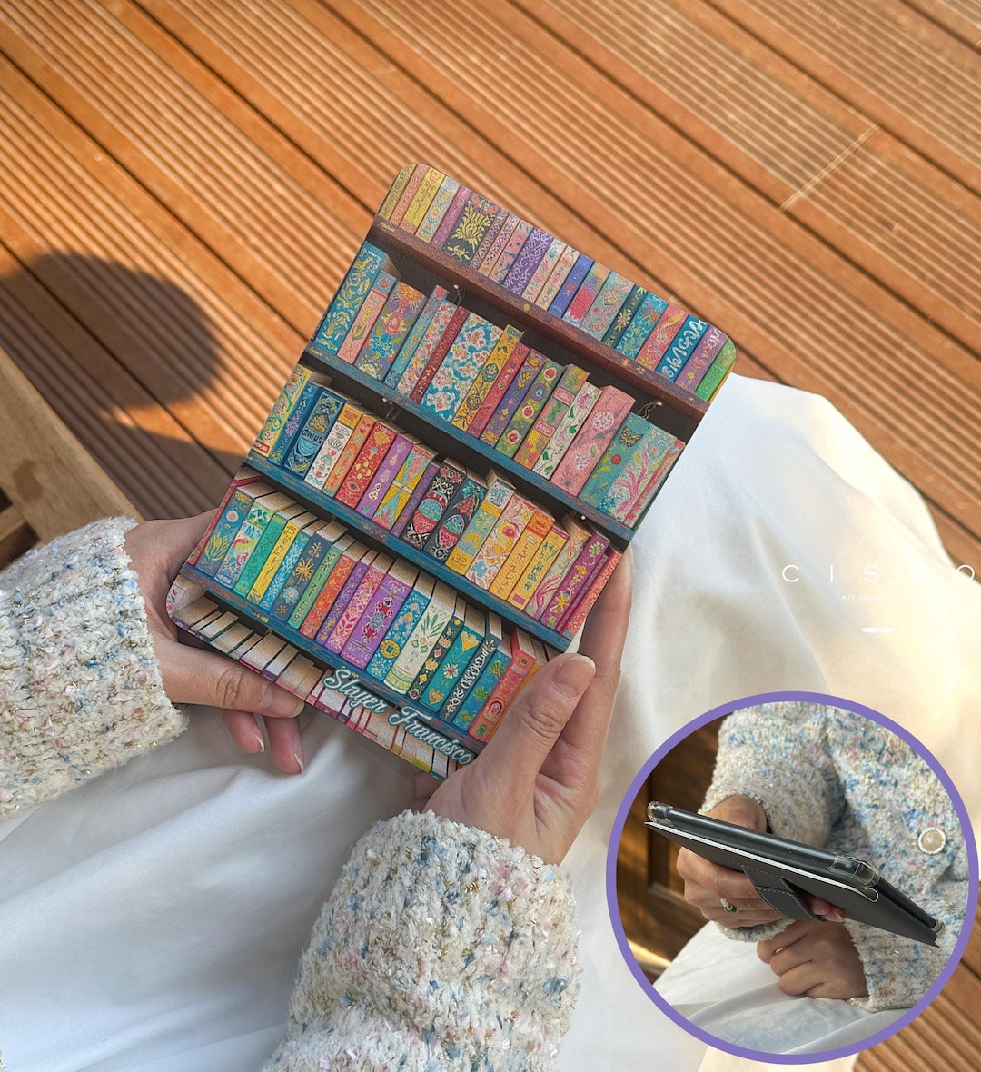 Colorful Bookshelf Kindle Case – Literary Book Spine Design Cover ...