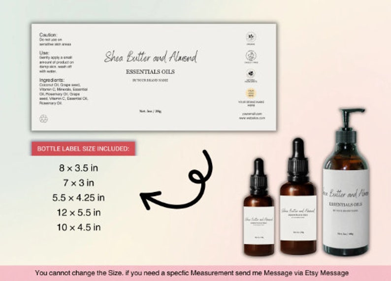 Minimalistic Cosmetic Label Bundle Body Butter Label Body Scrub Label ...