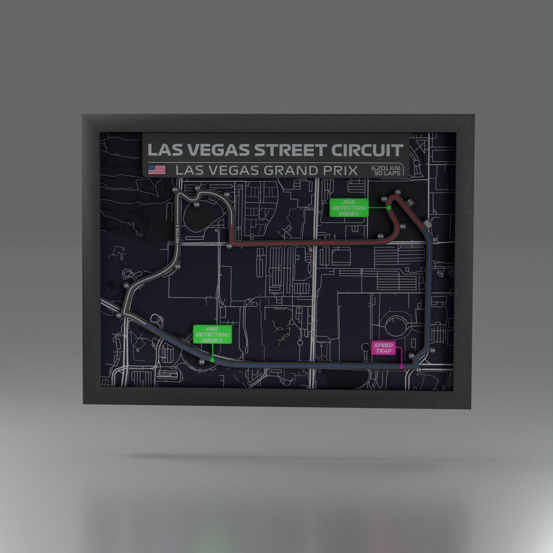 Formula One Las Vegas Street Circuit - 3D Printed - 2025 - F1 Gift Idea ...