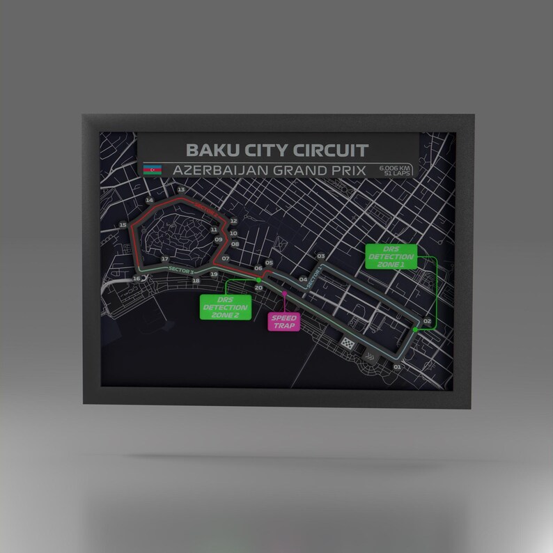 Baku City Circuit - 3D Printed - 2025 - F1 Gift Idea - Formula 1 ...