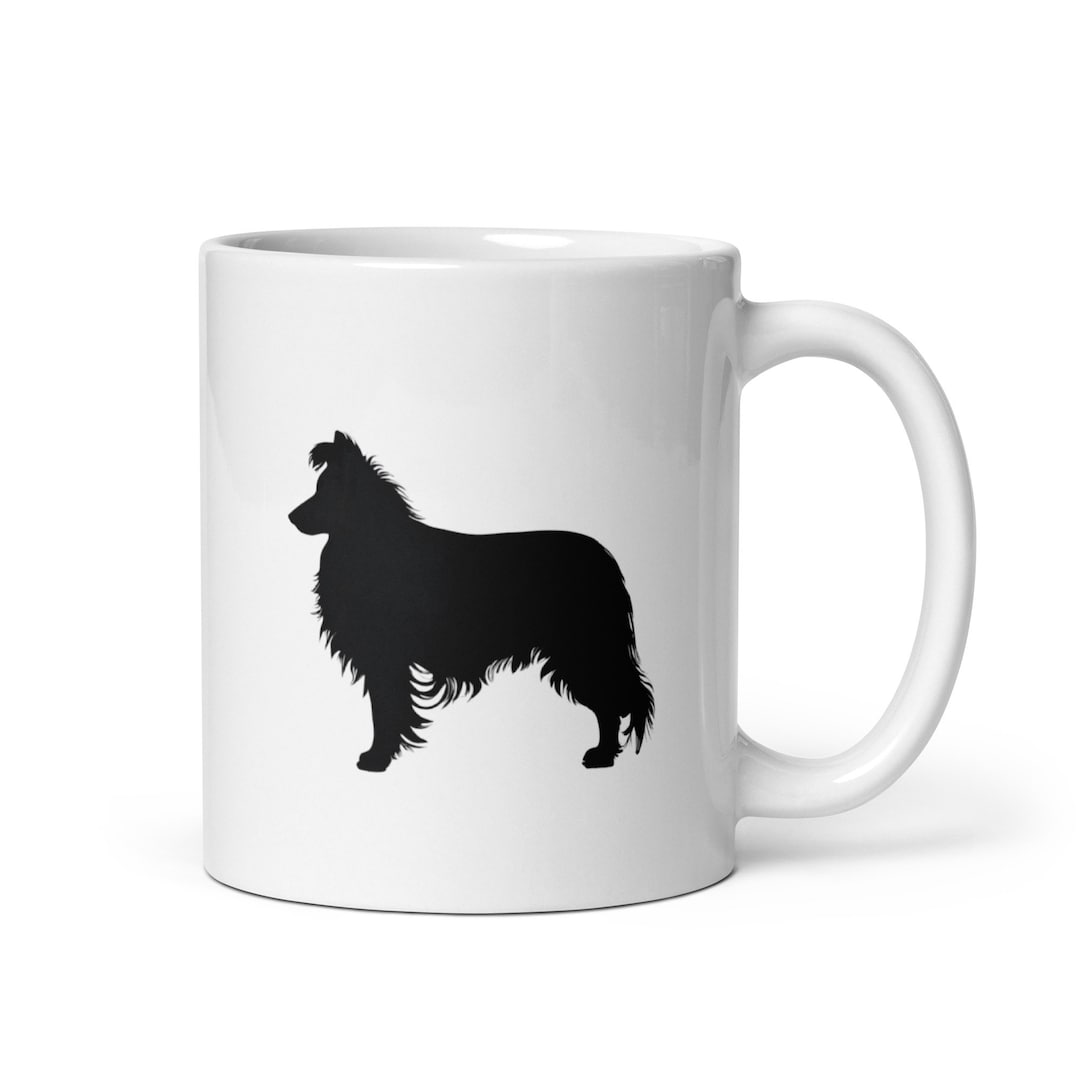 Sheltie Black Silhouette Mug - Etsy