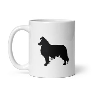 Sheltie Black Silhouette Mug - Etsy