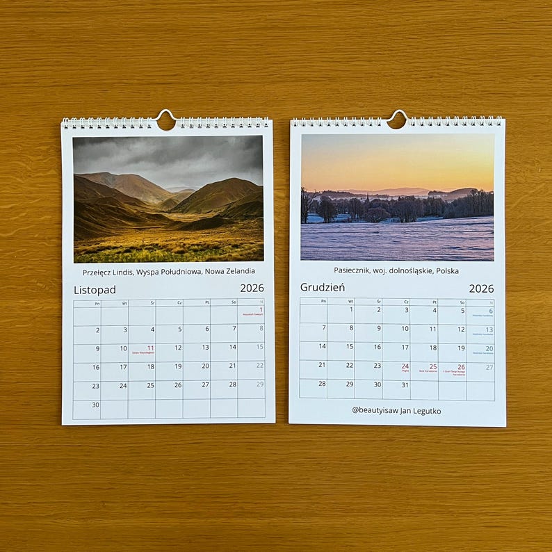 2026 Landscape Photography Wall Calendar – Mountains, Tuscany, Canada ...