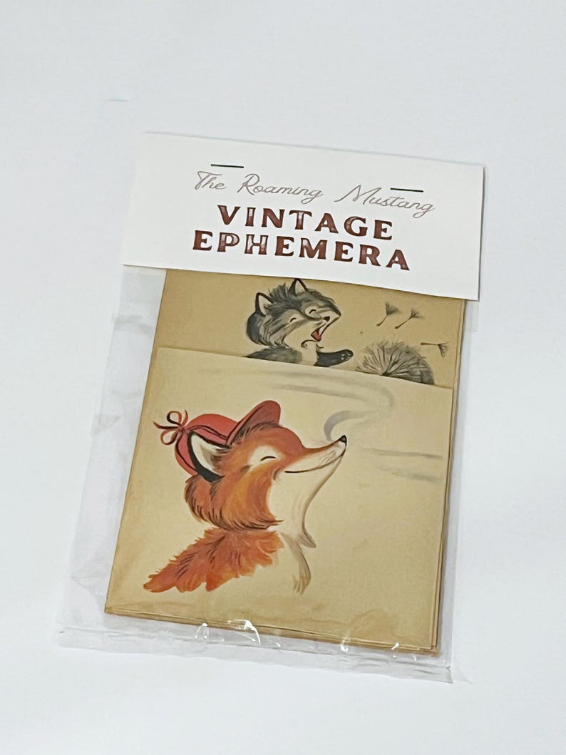 Vintage 1950s Fox Children's Book Ephemera: Junk Journaling ...