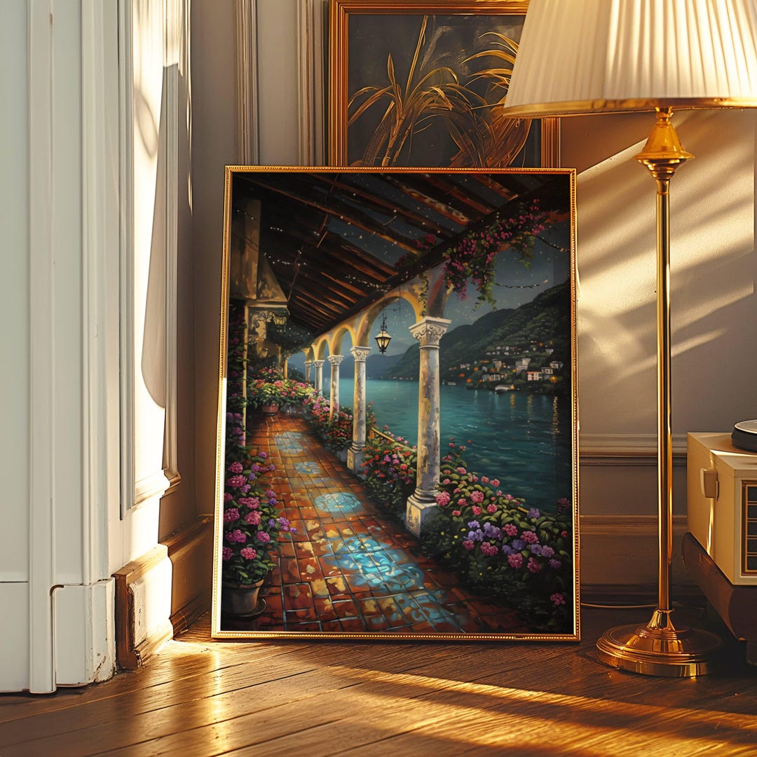 Lake Como Cottagecore Travel Print, European Wall Art, Italy Travel ...