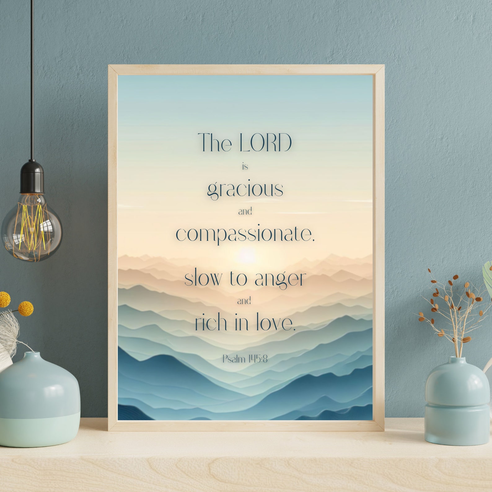Christian Artwork the Lord is Gracious and Compassionate' Psalm 145:8 ...