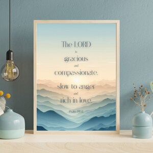 Christian Artwork the Lord is Gracious and Compassionate' Psalm 145:8 ...
