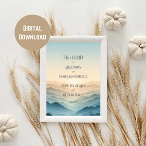 Christian Artwork the Lord is Gracious and Compassionate' Psalm 145:8 ...