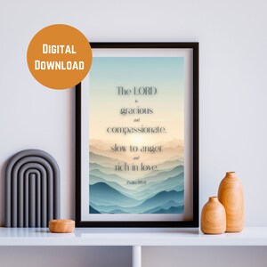 Christian Artwork the Lord is Gracious and Compassionate' Psalm 145:8 ...