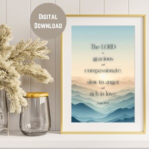 Christian Artwork the Lord is Gracious and Compassionate' Psalm 145:8 ...