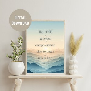 Christian Artwork the Lord is Gracious and Compassionate' Psalm 145:8 ...