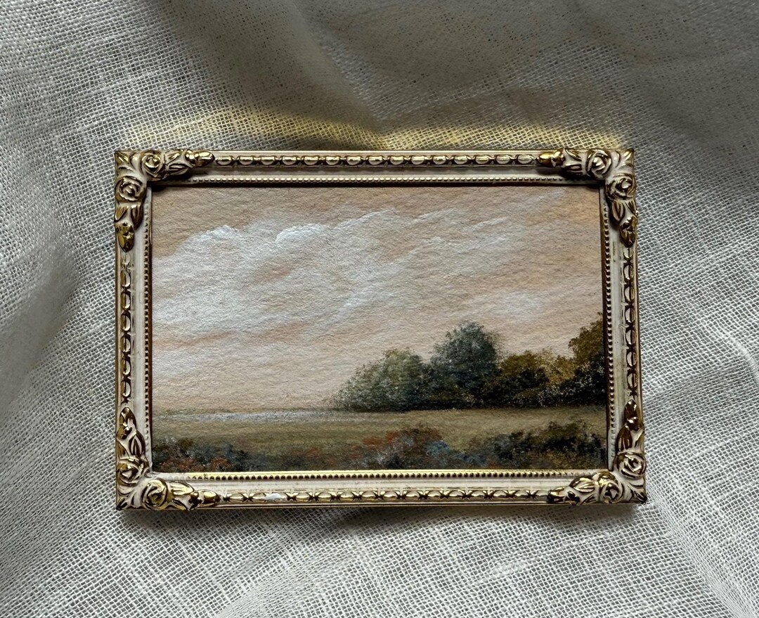 Miniature/small Painting Hand Painted Landscape Painting. Framed ...