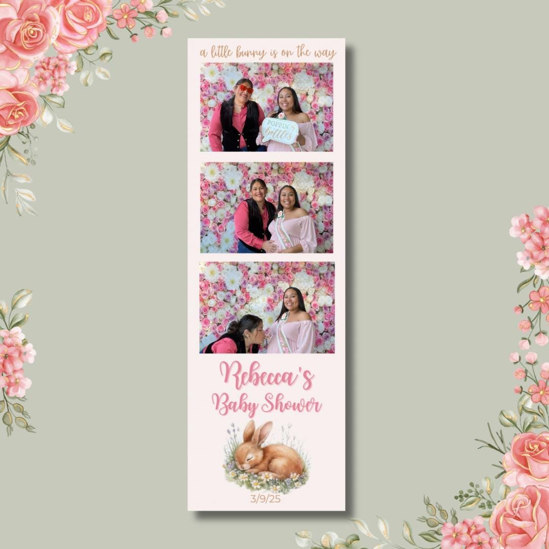 Baby Shower Photo Booth Template | Soft Pink Photo Booth Template - 2x6 ...