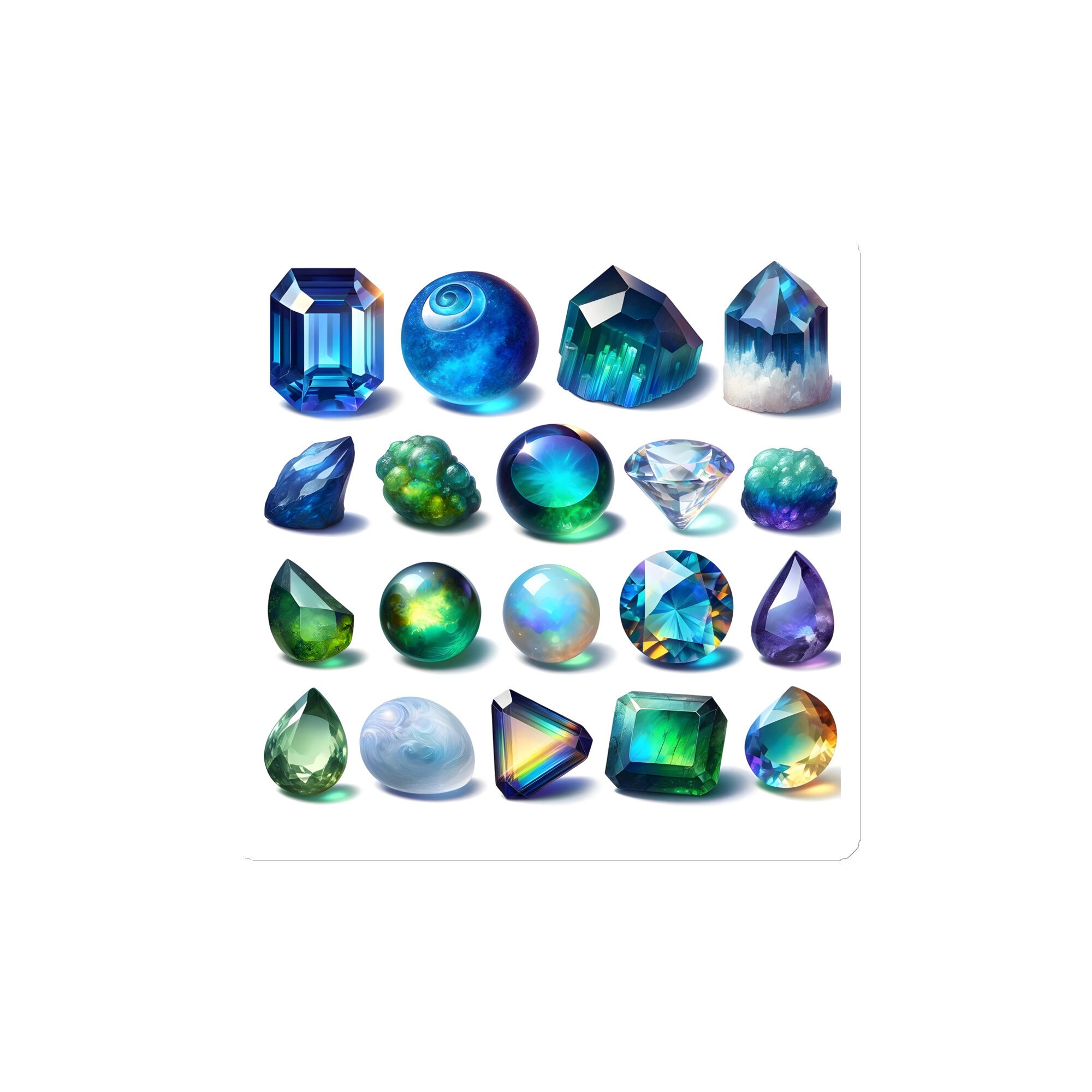 Mixed Crystal Fridge Magnet Modern Colorful Unique Vibrant Gems Decor ...
