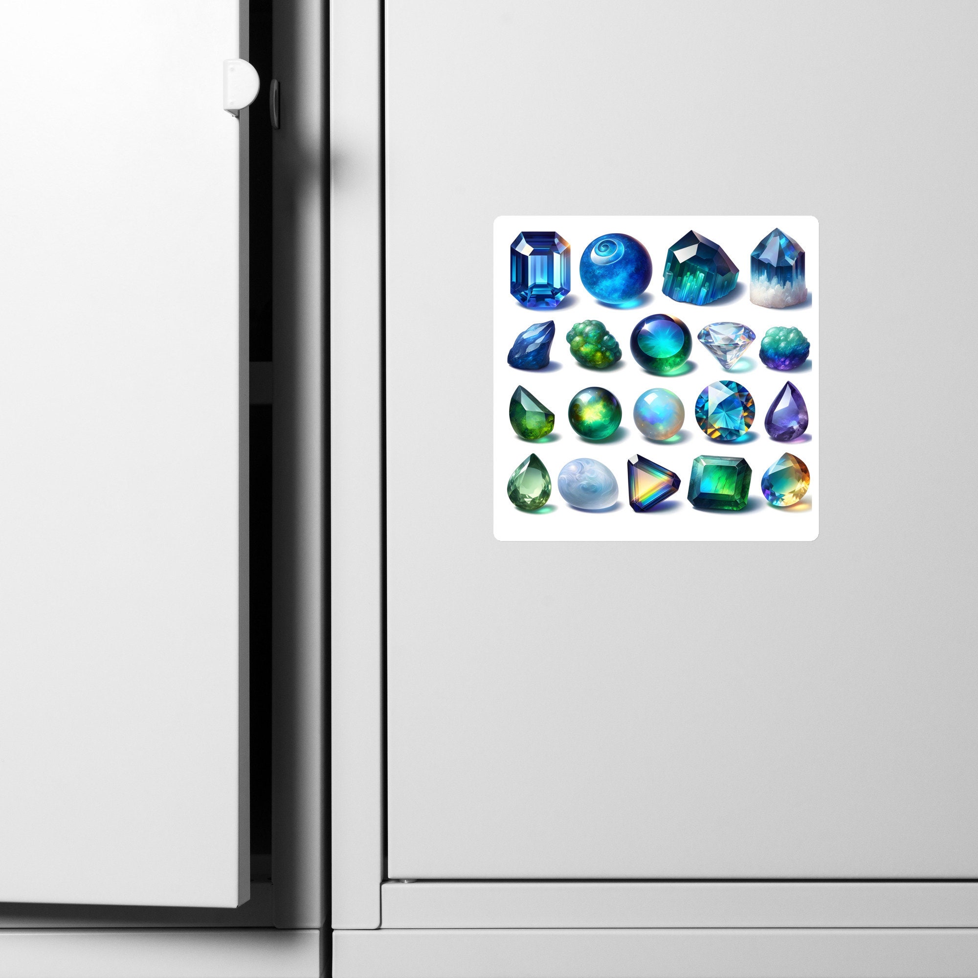 Mixed Crystal Fridge Magnet Modern Colorful Unique Vibrant Gems Decor ...