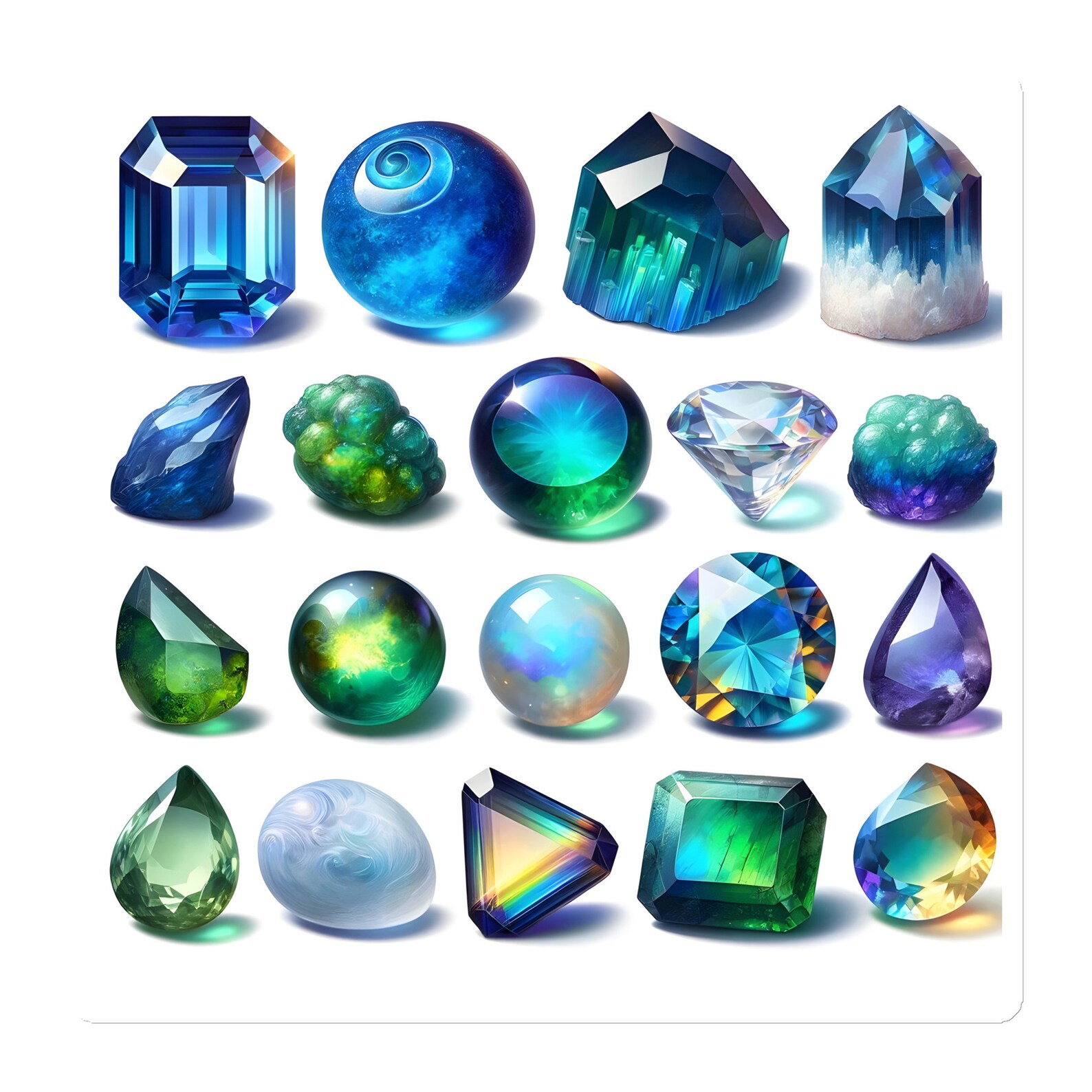 Mixed Crystal Fridge Magnet Modern Colorful Unique Vibrant Gems Decor ...