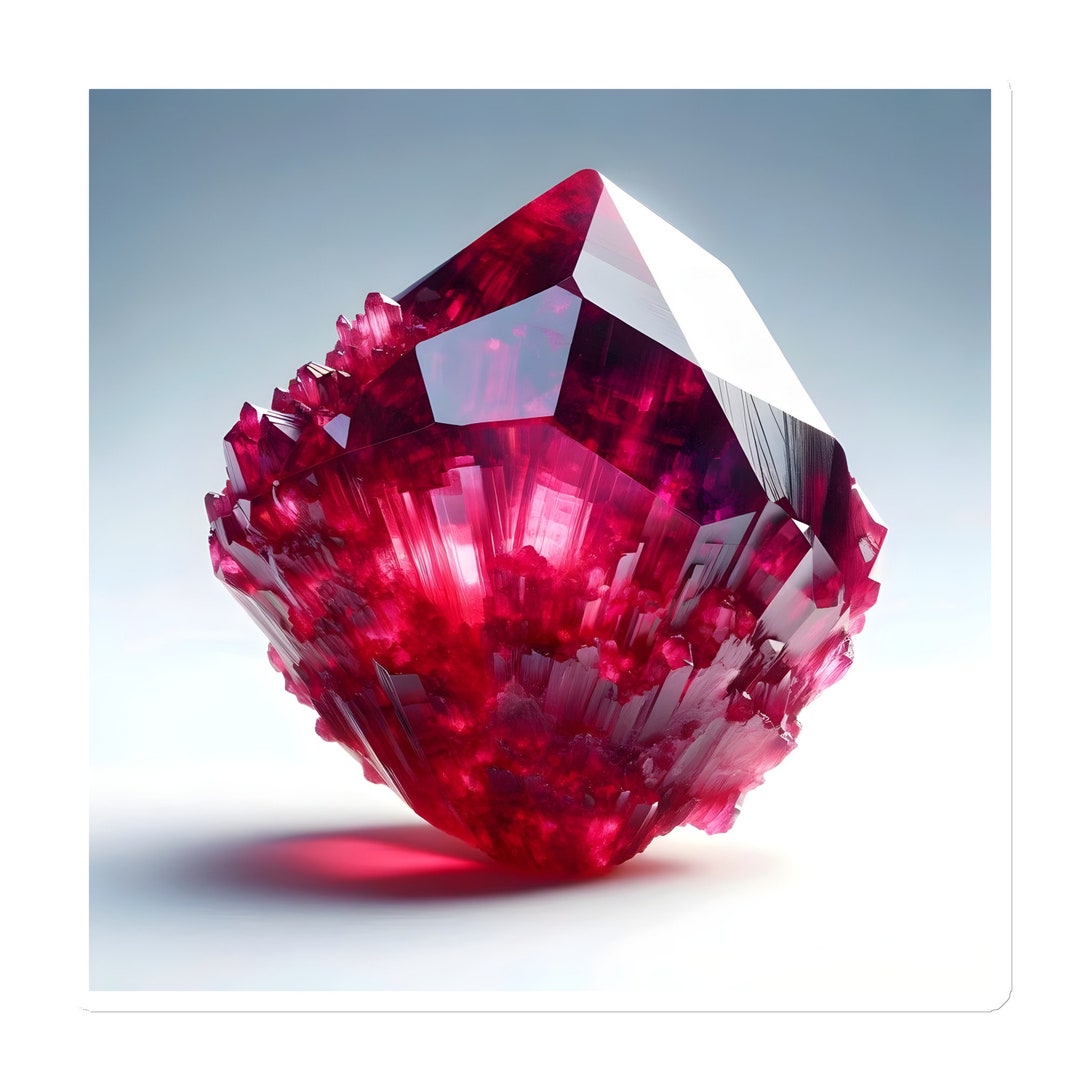 Ruby Crystal Fridge Magnet Modern Colorful Unique Vibrant Gems Decor ...