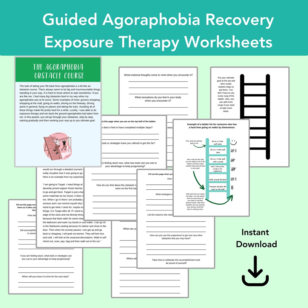 Agoraphobia Worksheet, Anxiety Worksheet Journal, Exposure Therapy ...