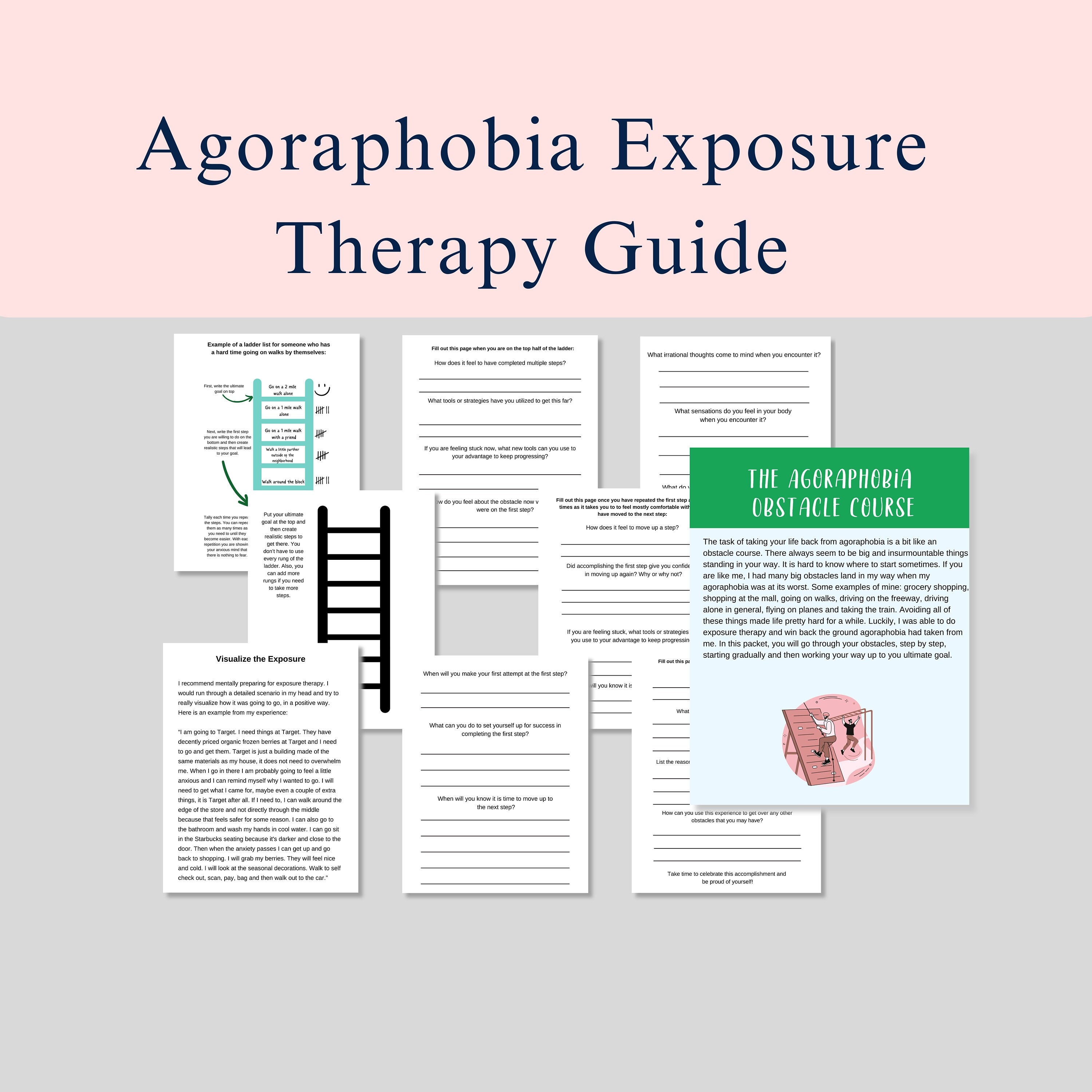 Agoraphobia Worksheet, Anxiety Worksheet Journal, Exposure Therapy ...