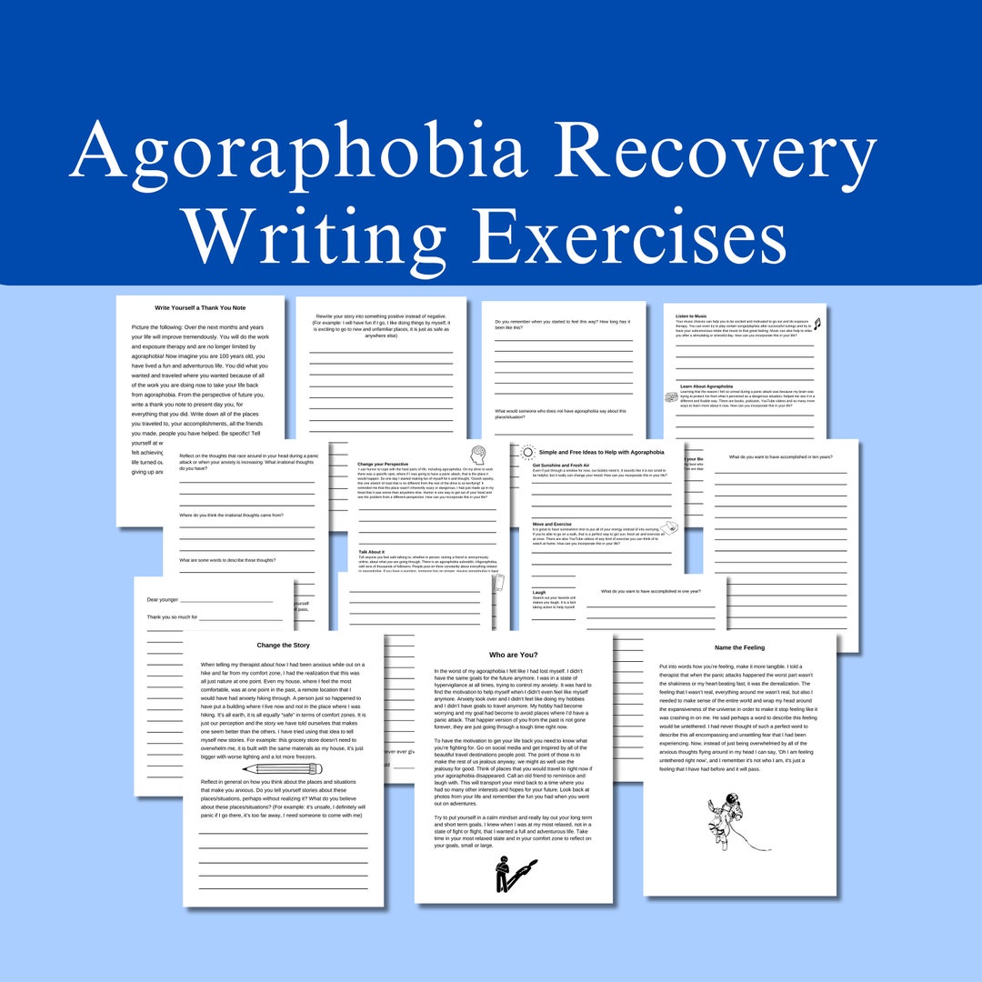 Agoraphobia Worksheet Packet, Writing Exercises, Anxiety Worksheet ...