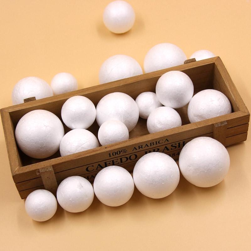 20-pcs Polystyrene Styrofoam Balls | White Foam Balls for Christmas ...