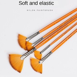 5-pcs Fan Shape Nylon Hair Brush Set | Wood Handles | 28.2cm to 31cm ...