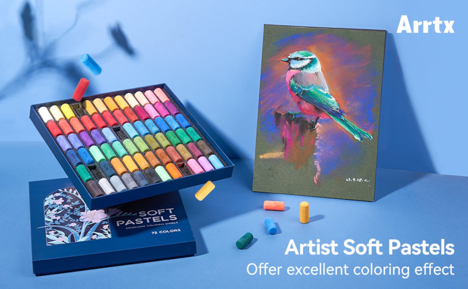 Soft Pastels Art Supplies | 48/72 Assorted Colors Chalk Pastels ...