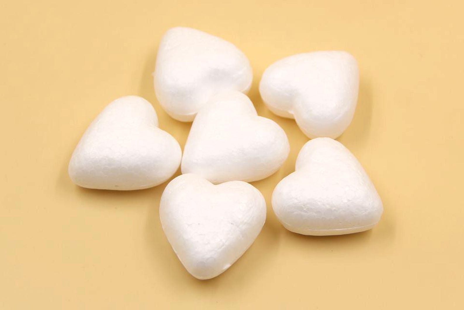 50 Pcs White Styrofoam Heart | Polystyrene Hearts for DIY Christmas ...
