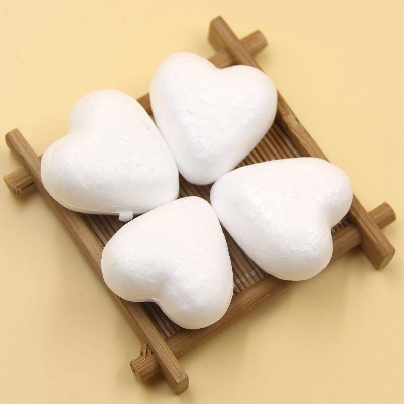50 Pcs White Styrofoam Heart | Polystyrene Hearts for DIY Christmas ...