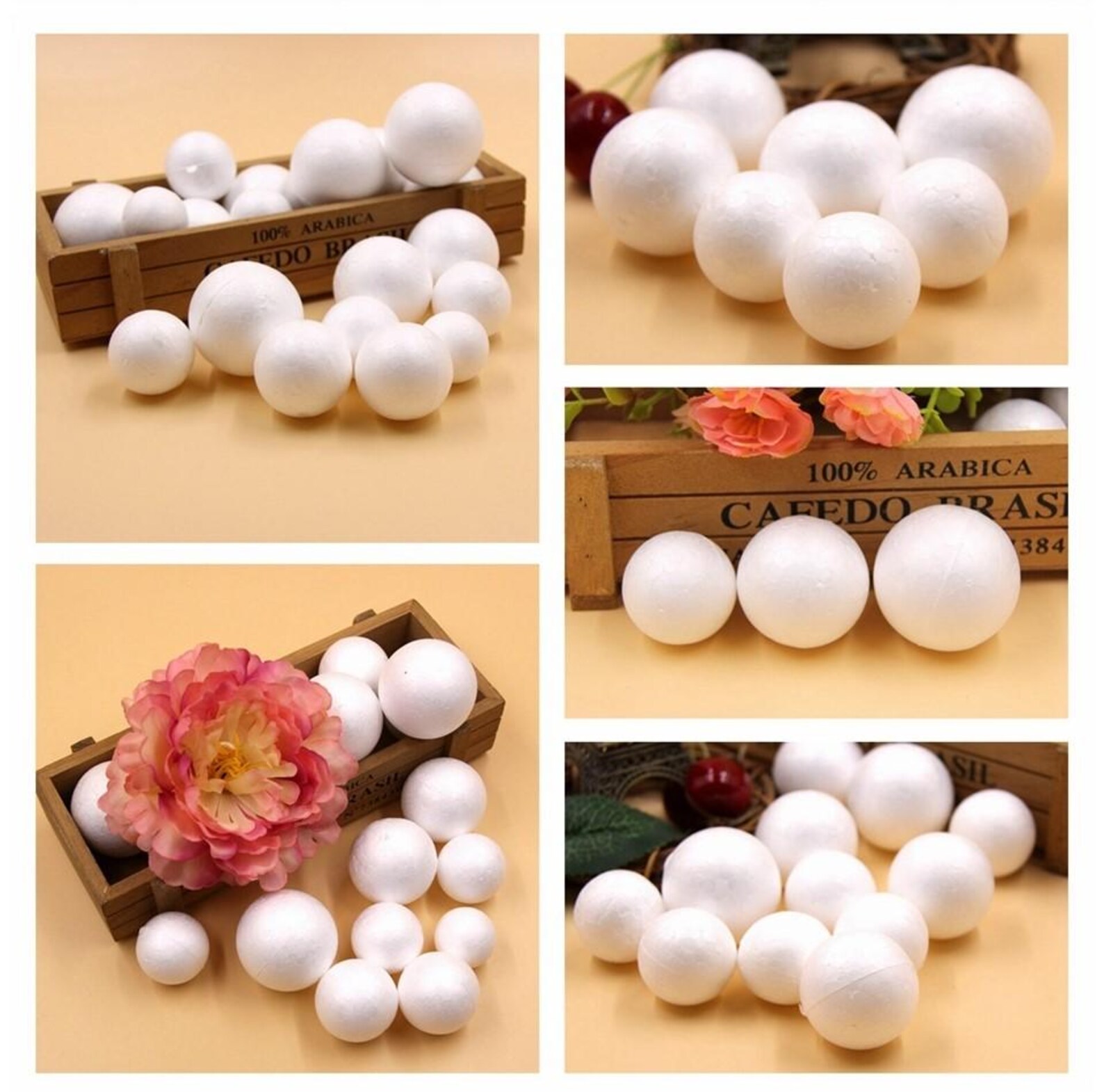 20-pcs Polystyrene Styrofoam Balls | White Foam Balls for Christmas ...
