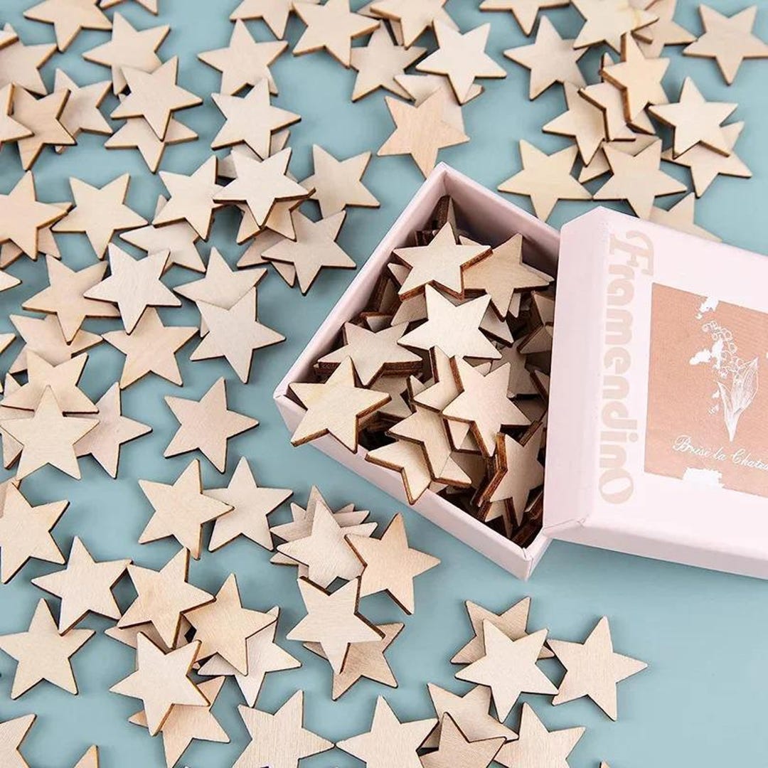 Mini Wooden Star Slices | Blank Wood Stars for Christmas Crafts, DIY ...