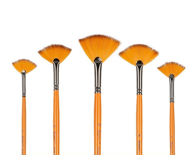 5-pcs Fan Shape Nylon Hair Brush Set | Wood Handles | 28.2cm to 31cm ...