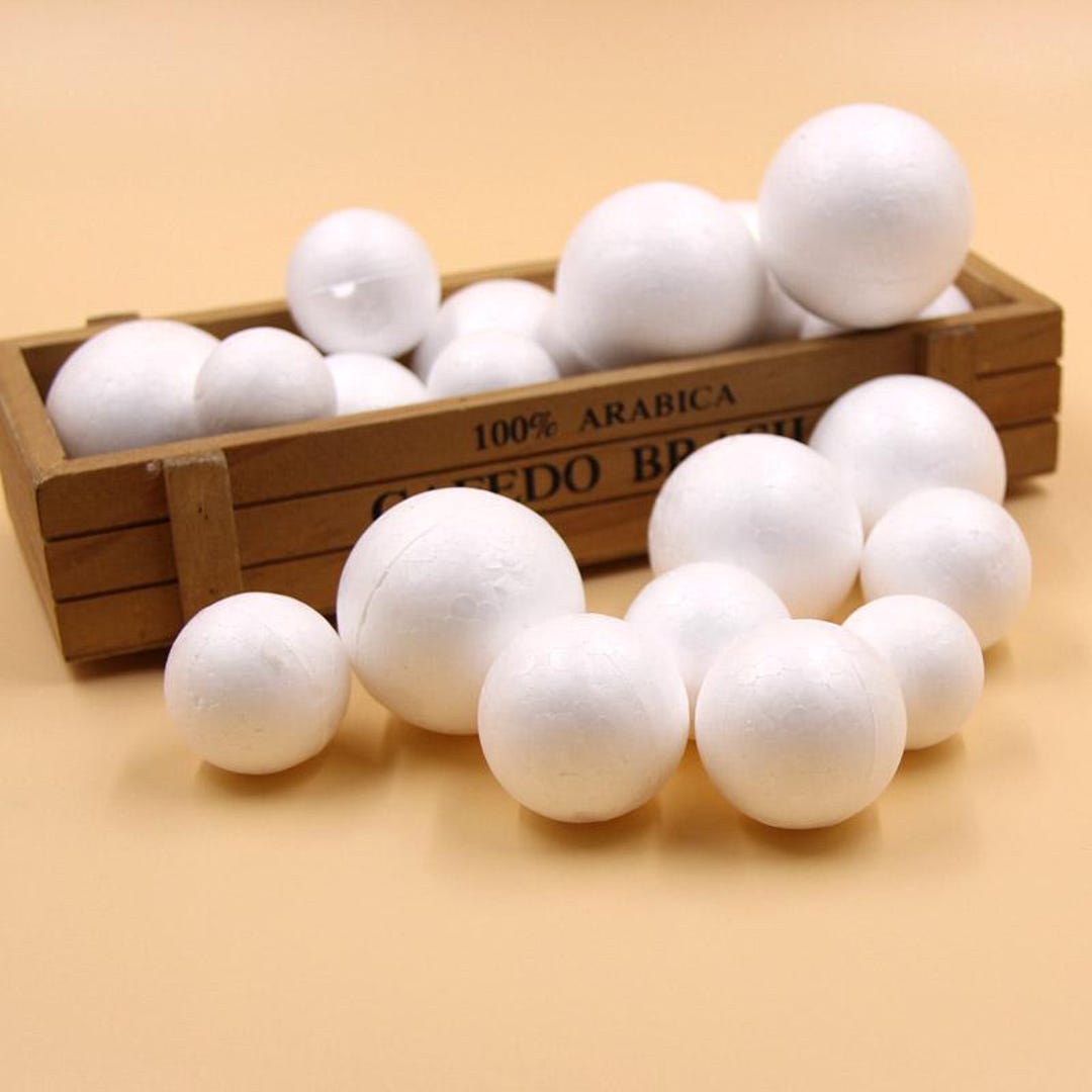 20-pcs Polystyrene Styrofoam Balls | White Foam Balls for Christmas ...