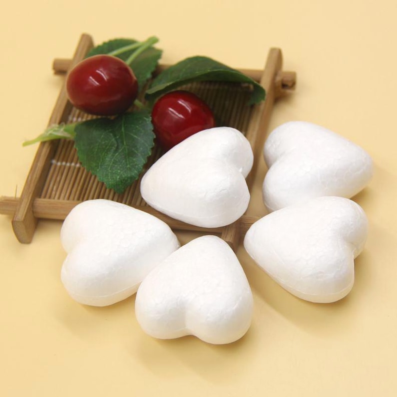 50 Pcs White Styrofoam Heart | Polystyrene Hearts for DIY Christmas ...