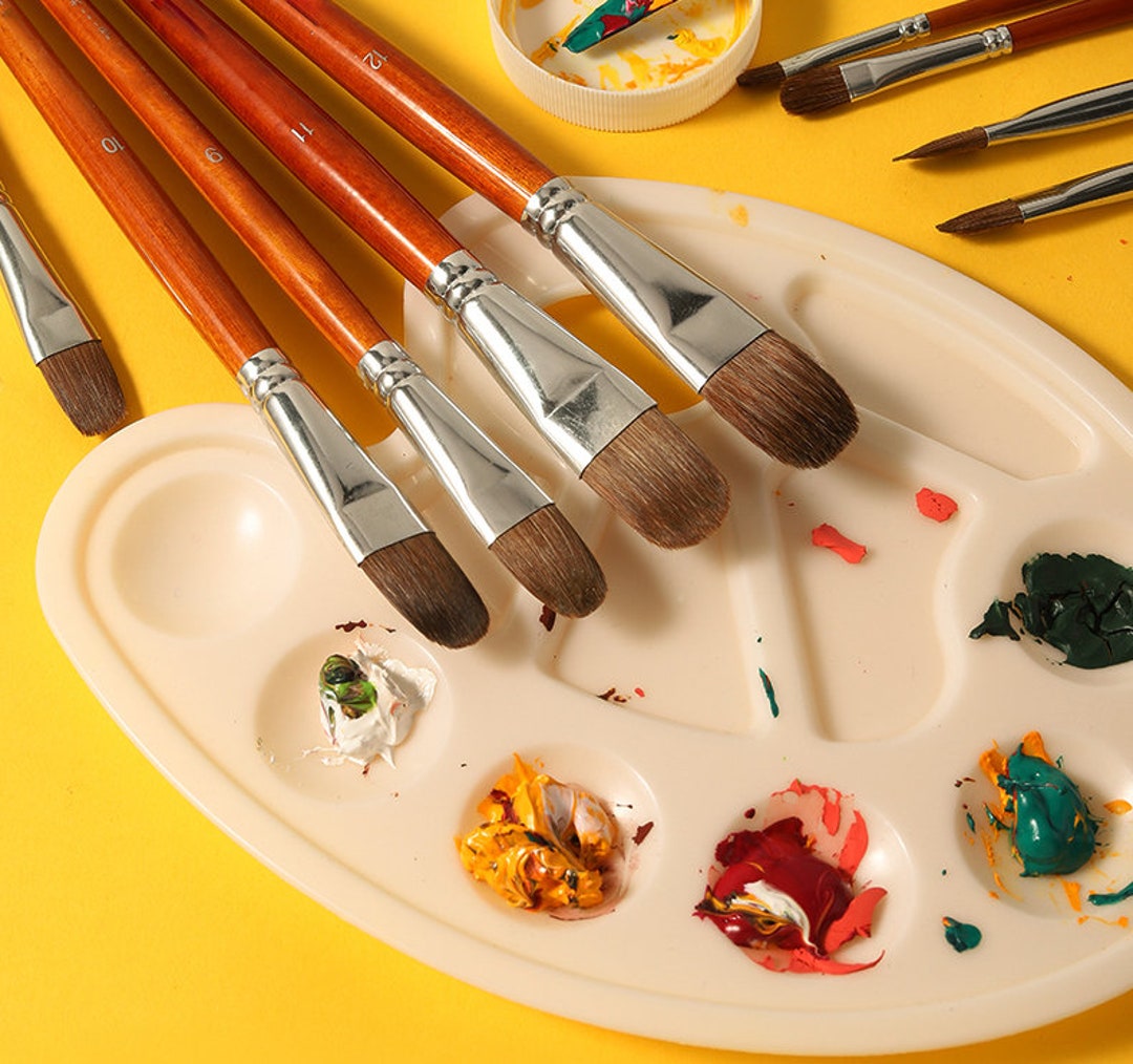 6pcs Acrylic Brushes | Paint Brushes for Acrylic, Oil, Watercolor ...