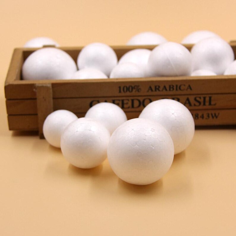 20-pcs Polystyrene Styrofoam Balls | White Foam Balls for Christmas ...