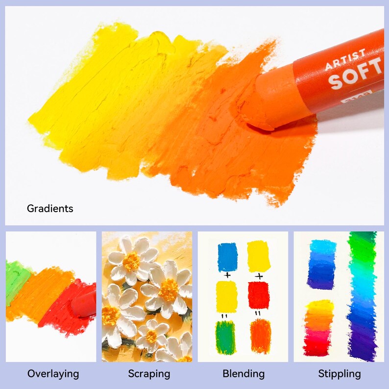 Oil Pastels 48/72 Colors Set | Professional Soft Oil Crayons for ...