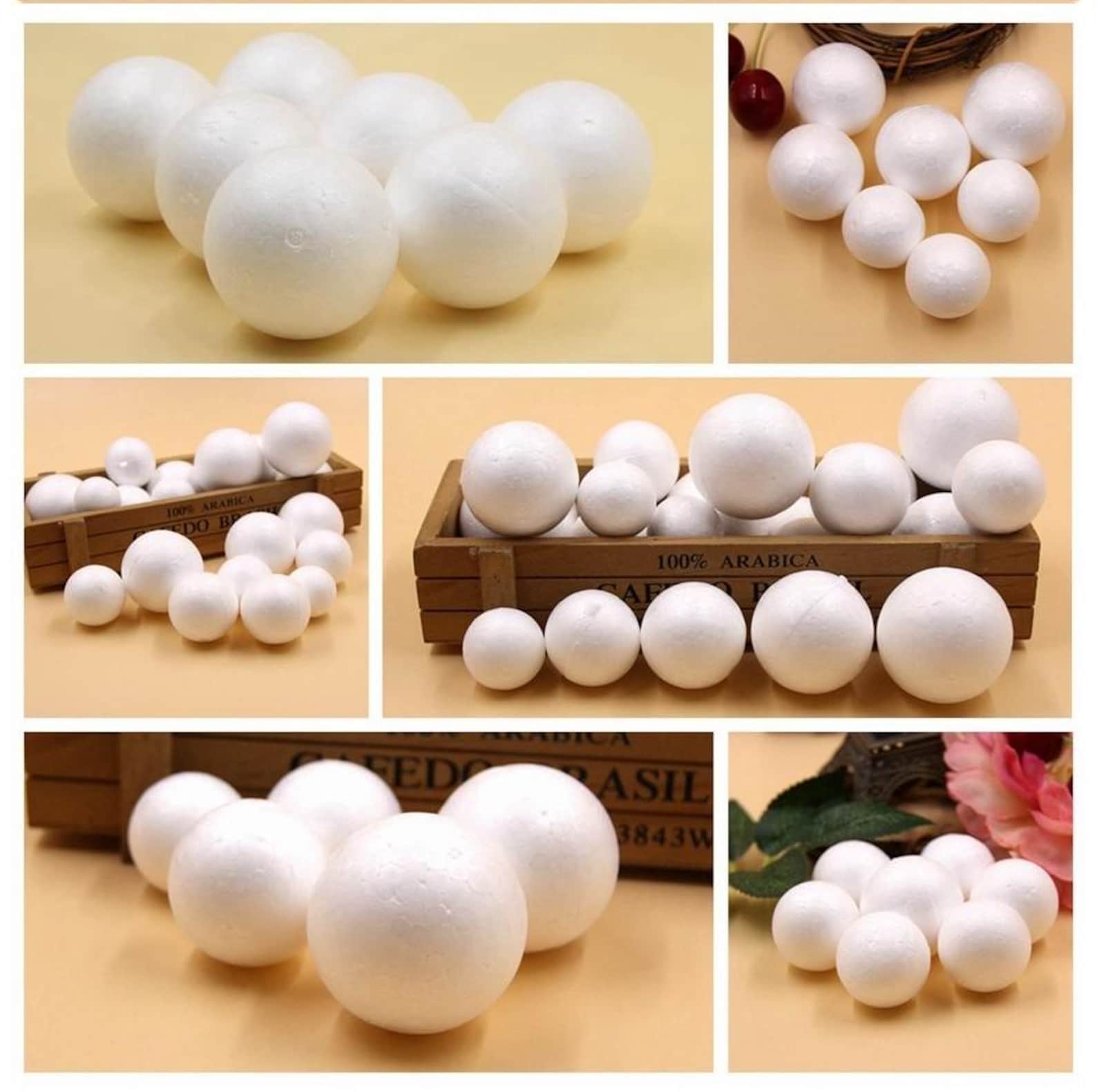 20-pcs Polystyrene Styrofoam Balls | White Foam Balls for Christmas ...