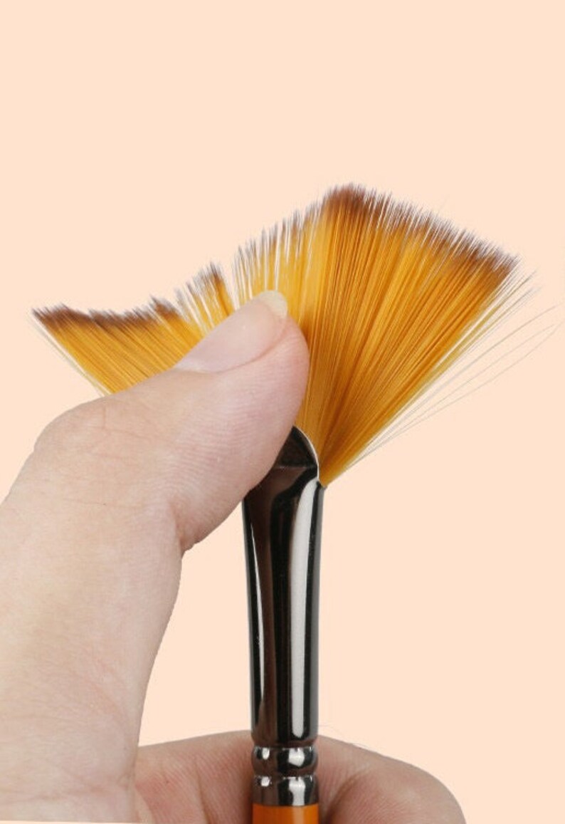 5-pcs Fan Shape Nylon Hair Brush Set | Wood Handles | 28.2cm to 31cm ...