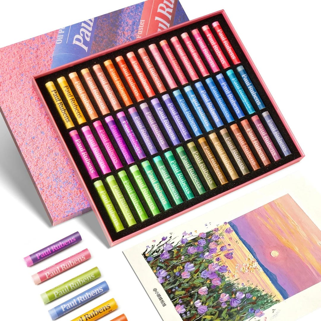 48-color Soft Oil Pastels Set | Soft and Vibrant Oil Pastels Box for ...