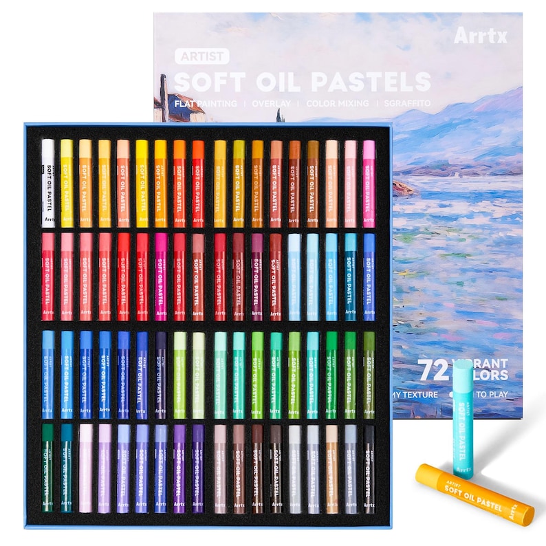Oil Pastels 48/72 Colors Set | Professional Soft Oil Crayons for ...