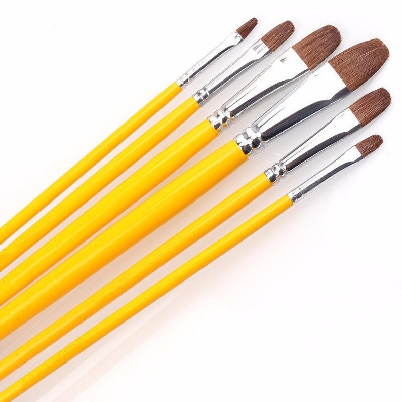 Premium 6-piece Art Brush Set Artist Brushes for Watercolor, Acrylic, Oil Painting Artist Paint ...