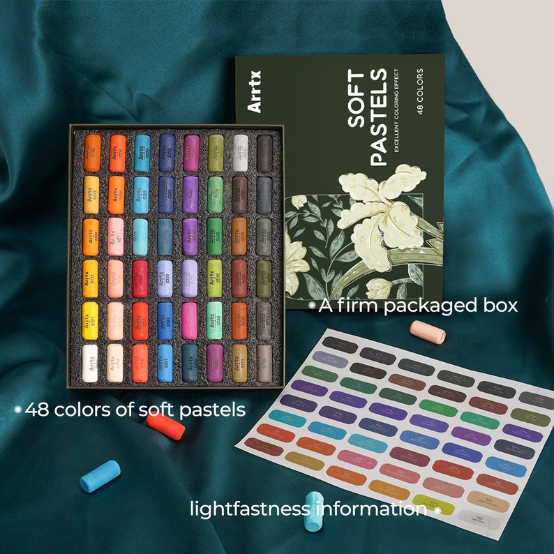 Soft Pastels Art Supplies | 48/72 Assorted Colors Chalk Pastels ...