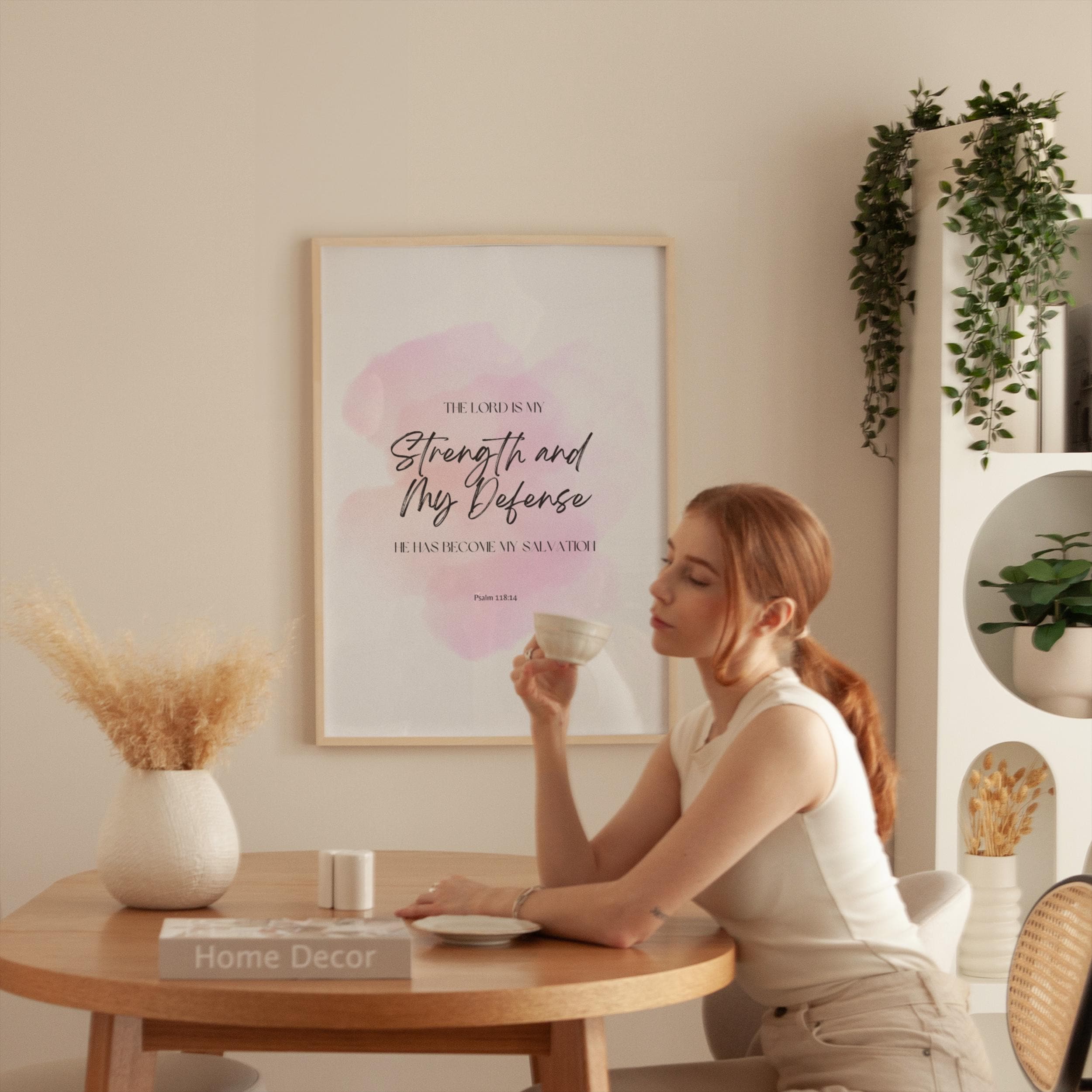 Pink Christian Wall Art, Minimalist Christian Home Decor, the Lord is ...