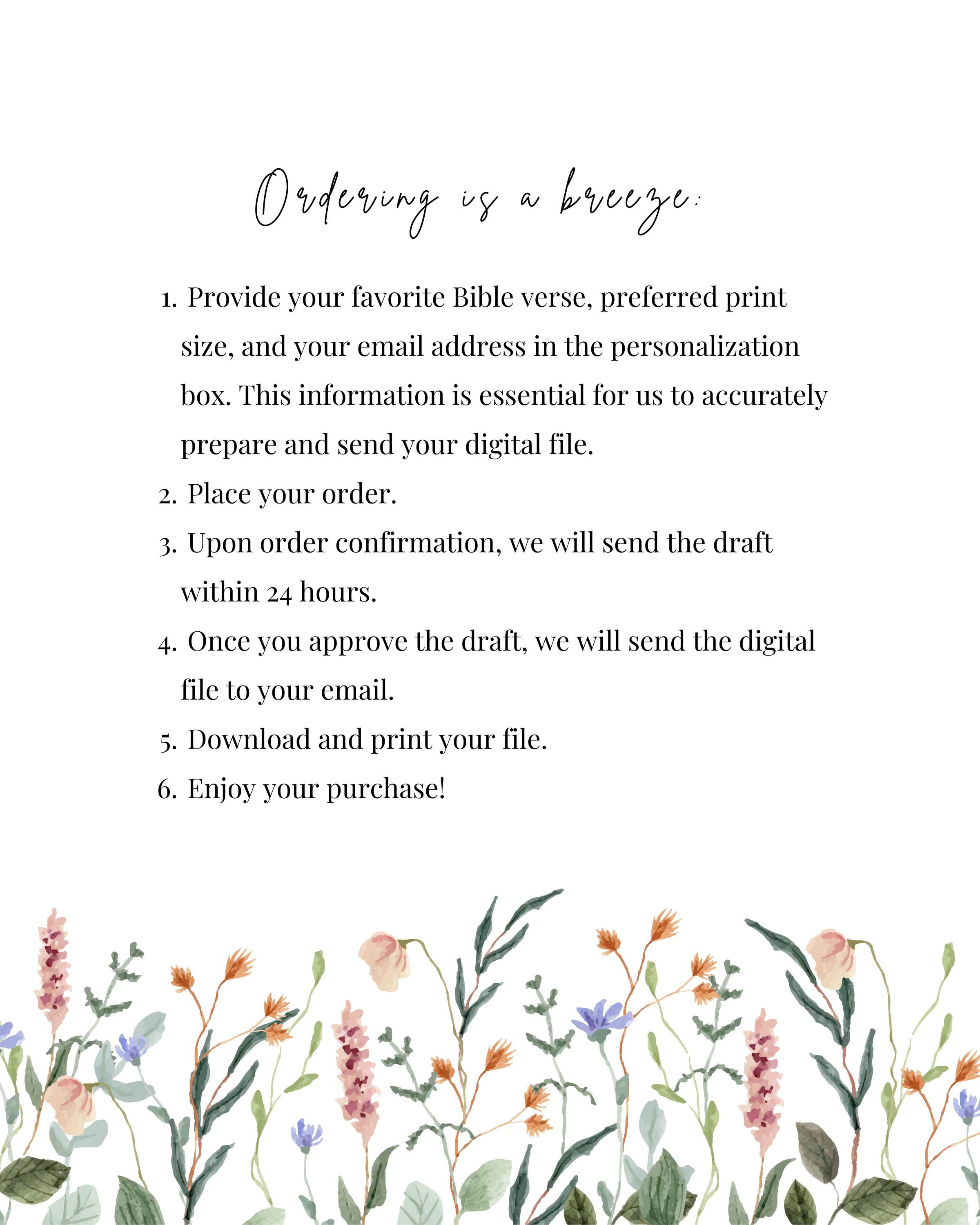 Custom Bible Verse Wall Art, Personalized Scripture Poster, Christian ...