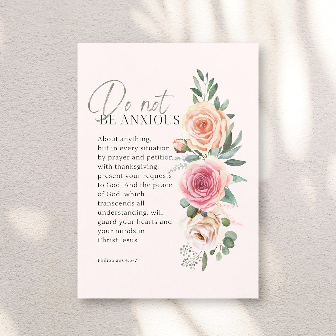 Bible Verse Wall Art, Philippians 4:6-7 Do Not Be Anxious About ...