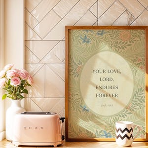 Bible Verse Wall Art for Christian Home Decor, Psalm 138:8 Your Love ...