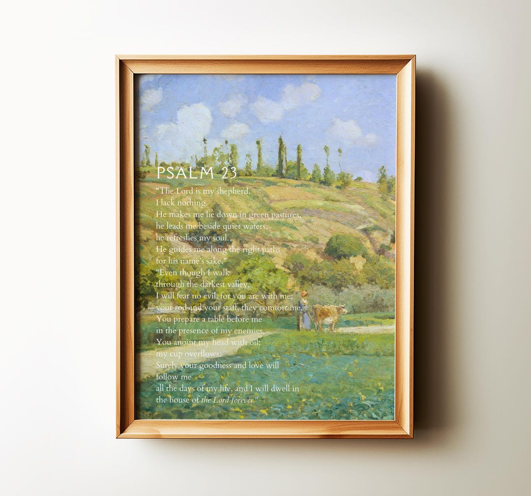 The Lord is My Shepherd I Lack Nothing, Psalm 23, Bible Verse Wall Art ...